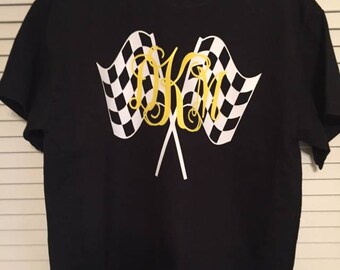 Checkered Racing Flag Iron on Racing Flag Rhinestone