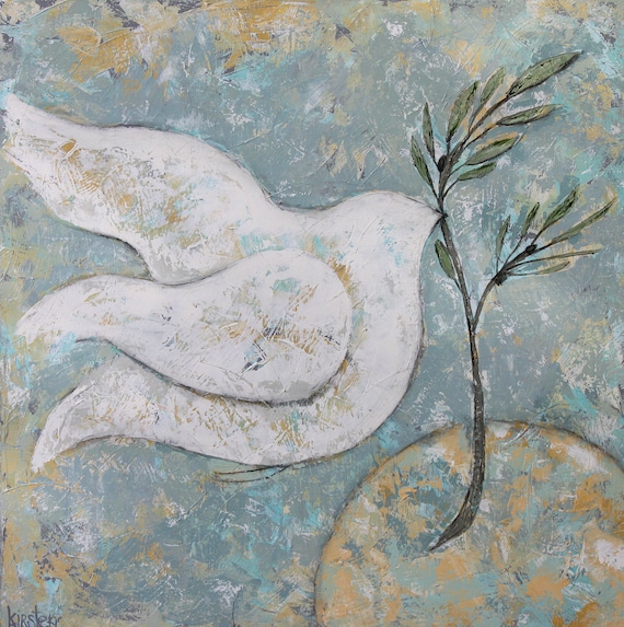 Peace Dove painting abstract art canvas print