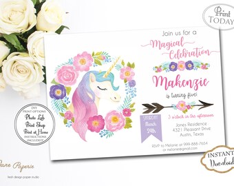 Rainbow Invitation Rainbow Birthday Party Invitation Rainbow