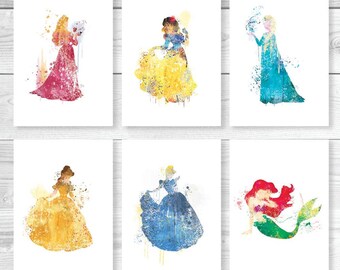 Princess watercolor | Etsy