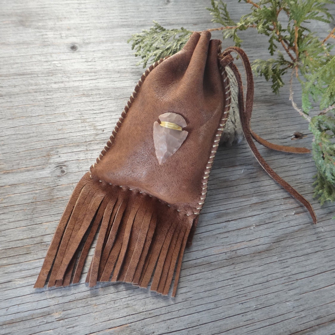 Medicine bag. Traditional Native American Moose Leather