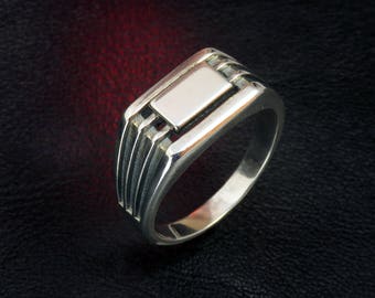 Mens silver ring | Etsy