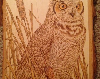 Owl wood burning | Etsy