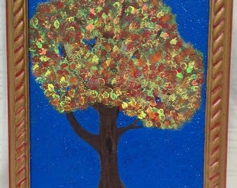 Colorful tree art | Etsy