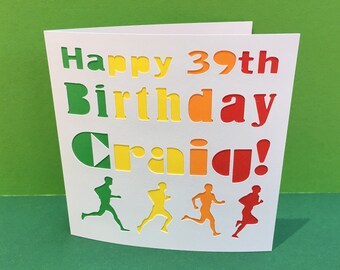 Runner birthday card | Etsy
