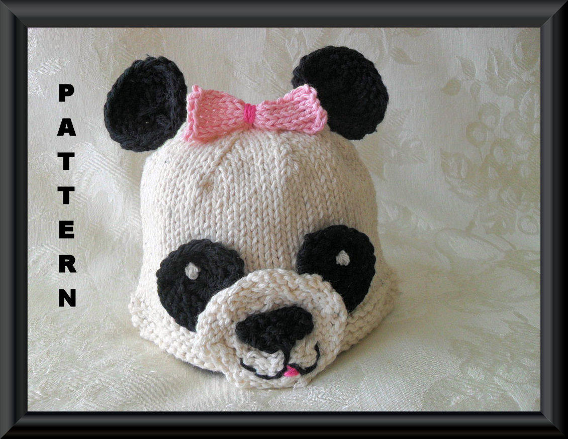 Knitted Hat Pattern Baby Hat Pattern Newborn Hat Pattern Panda