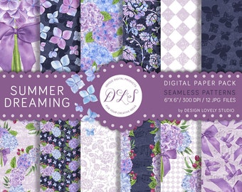 Floral Digital Paper: Beautiful Bouquet Poppies