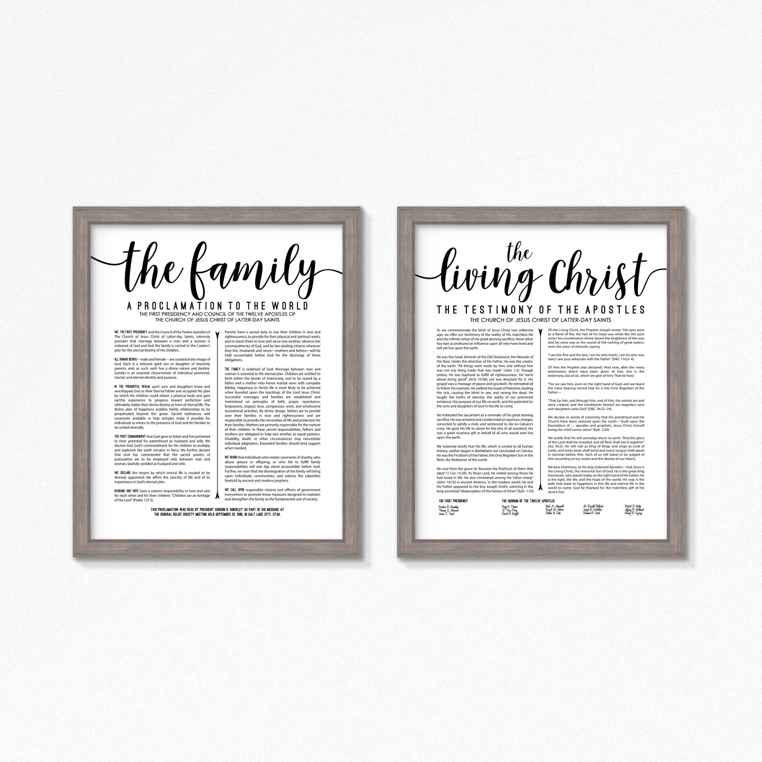 LDS The Living Christ and Family Proclamation Printable-Black