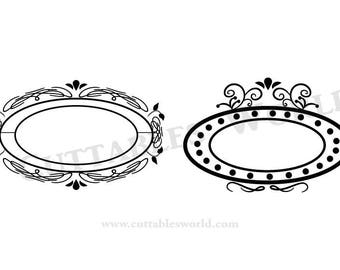 Oval frame svg | Etsy