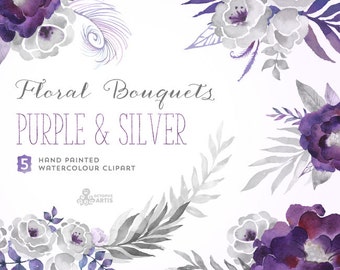 Watercolour Floral Clipart. Handpainted with watercolor and