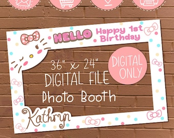 Hello kitty photo booth prop | Etsy