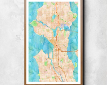 Old Map of Seattle Washington 1924