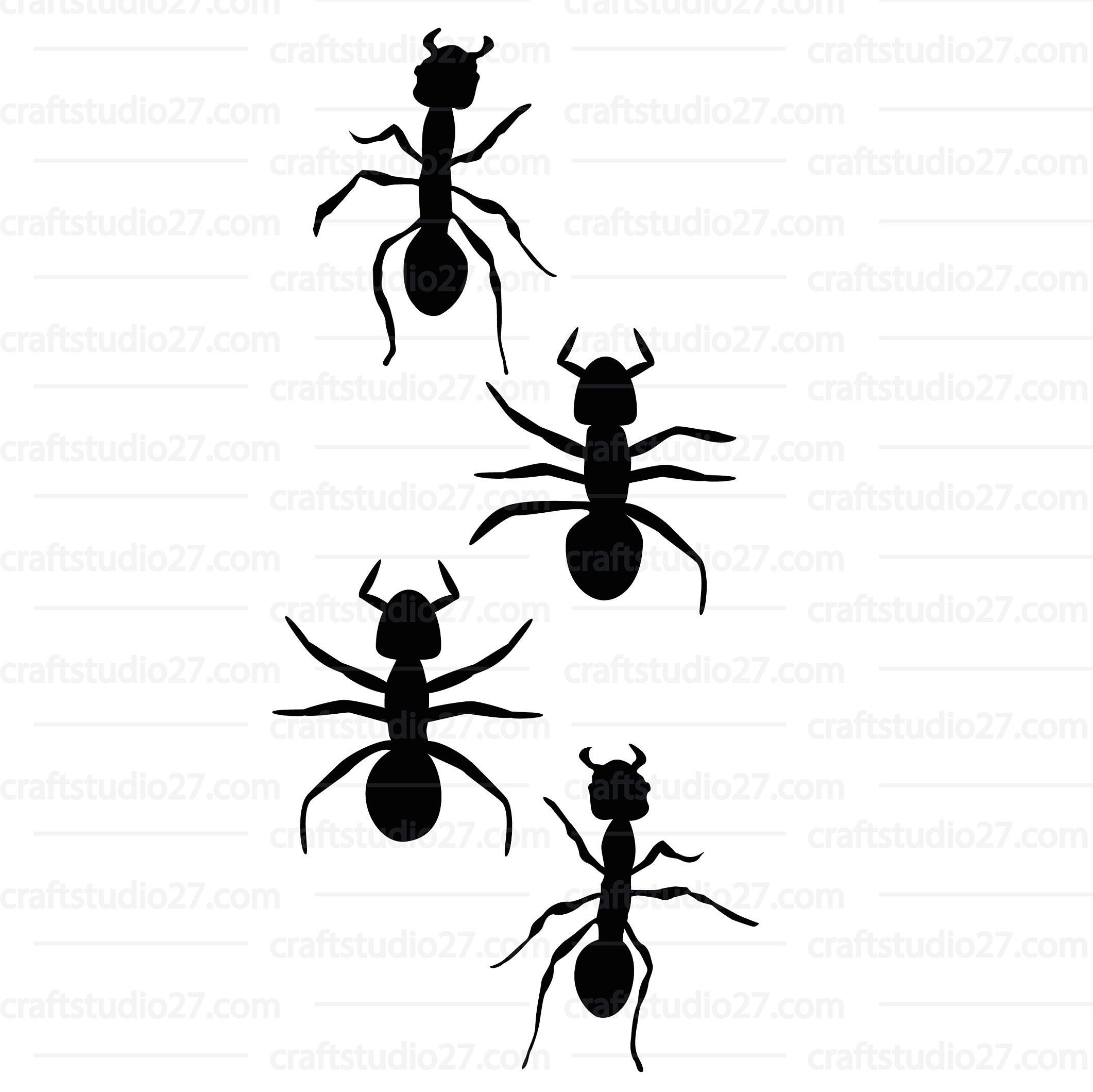 Ants SVG ant bugs insects 4 different ants Silhouette Cameo Cricut ...