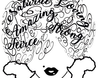 Curly hair svg | Etsy