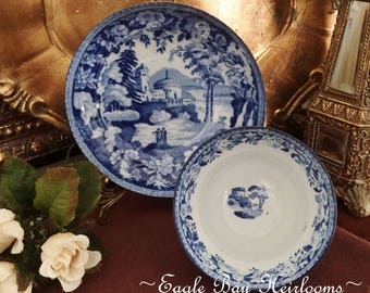 Blue transferware | Etsy