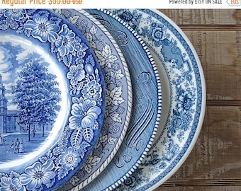Blue white plate | Etsy
