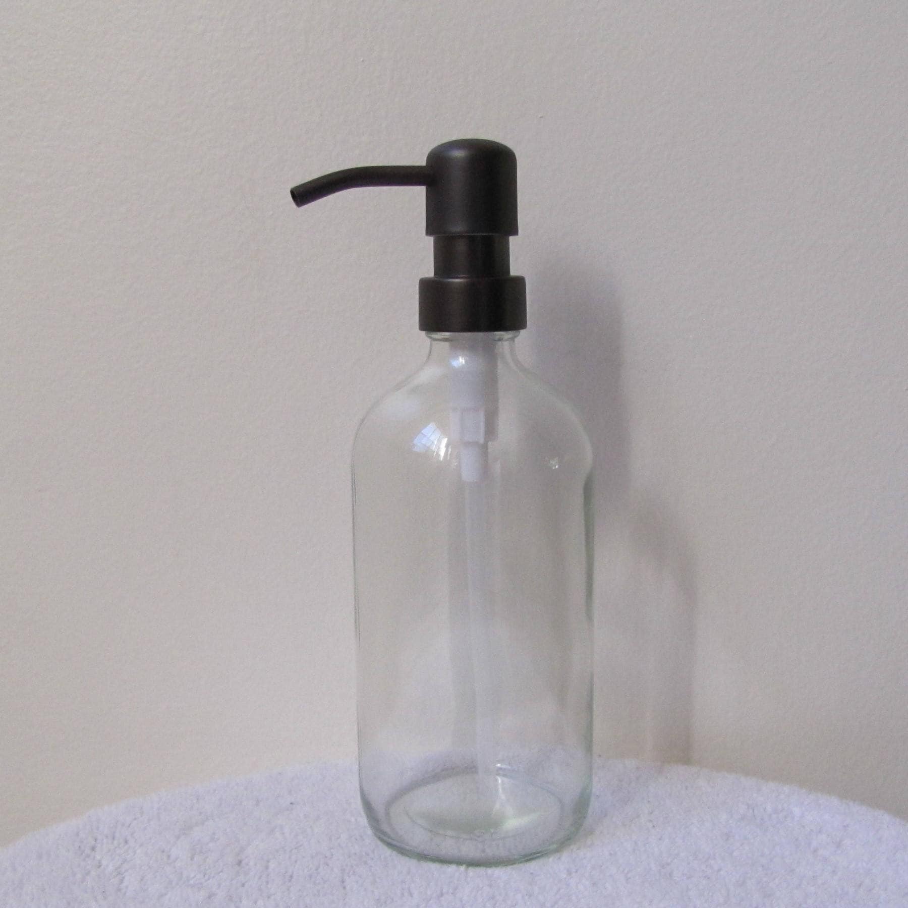 Clear Glass Soap Dispenser With Oil Rubbed Bronze Metal Pump