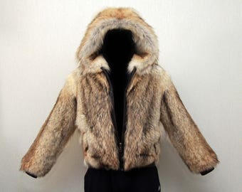 Wolf fur coat | Etsy