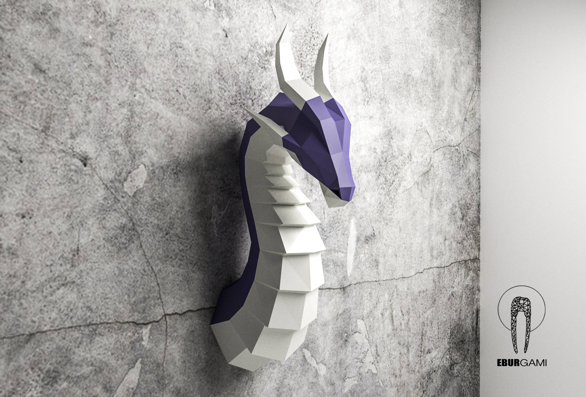 Paper Craft Dragon Head Papercraft Trophy Dragon Mask DIY 3D