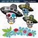 Sugar Skulls Day Of The Dead Clipart Collection