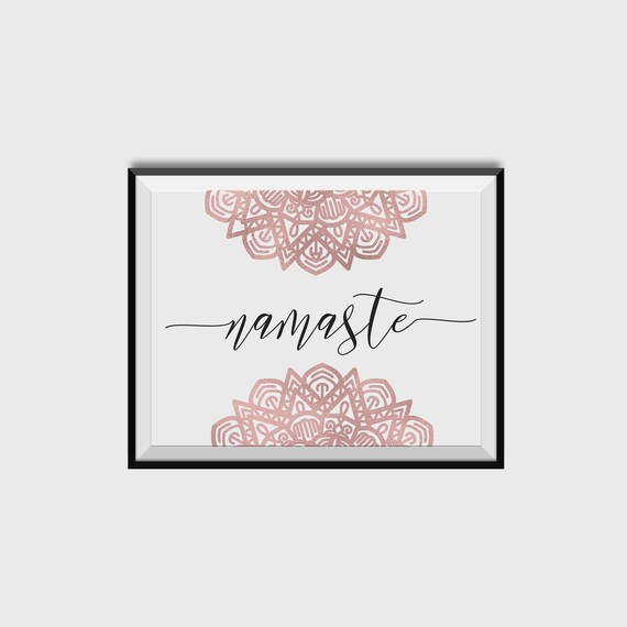 Items similar to Namaste Wall Art, Mandala Wall Art, Yoga Printable Art ...