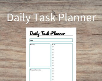 Printable Daily Task Sheet Full page organizer Clean and