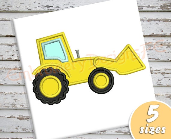 Dozer Applique Design 5 sizes Machine Embroidery Design