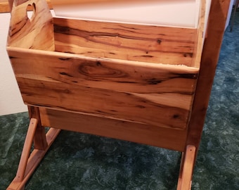 Wooden baby cradle | Etsy