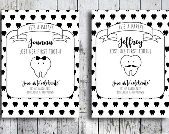 First Tooth invitation card digital file
