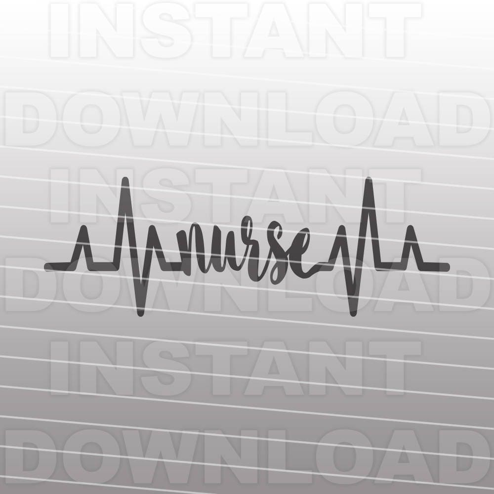 Heartbeat Pulse EKG Strip Nurse SVG FileNursing SVG File