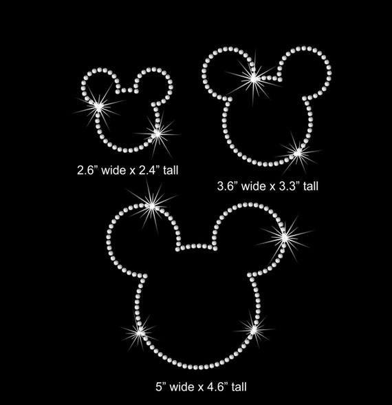 Mickey Mouse Disney iron on rhinestone transfer your size