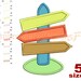 Road Sign Applique Design 5 sizes Machine Embroidery