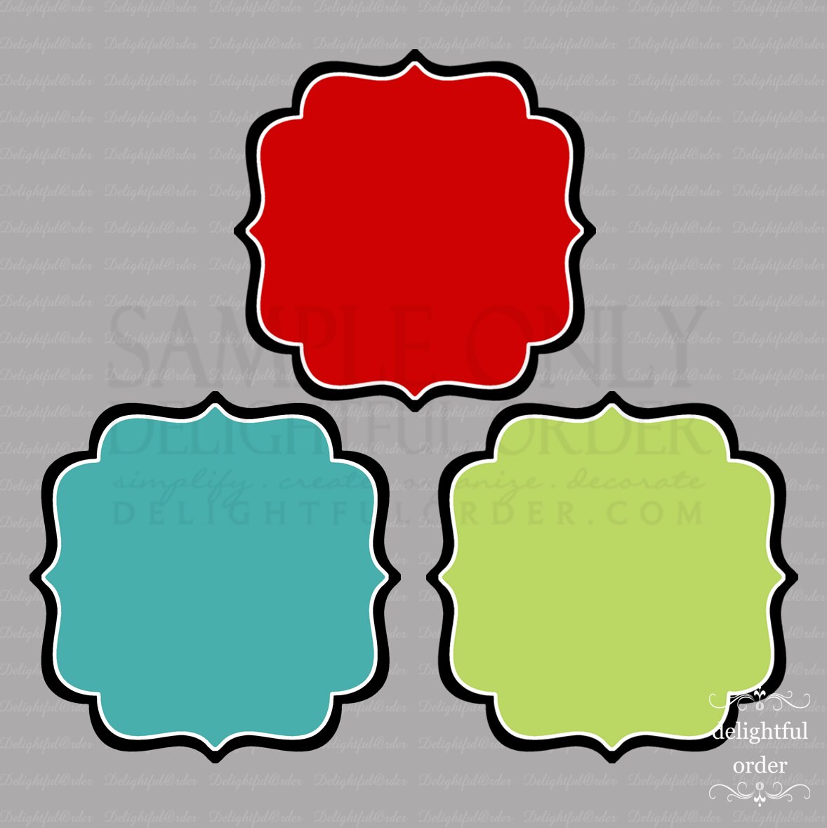 Editable Color Shape Labels/Tags 2 PDF Files Instant