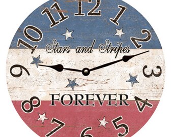 American flag clock | Etsy