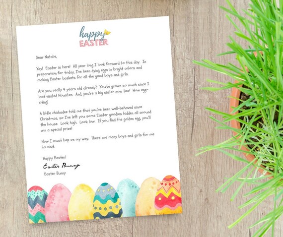 Easter Stationery Editable Template Printable Letter from