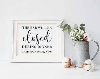 Bar is closed sign | Etsy