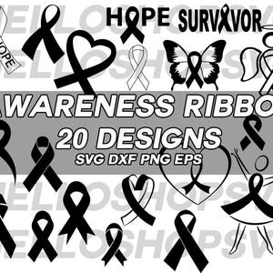 Cancer ribbon svg | Etsy