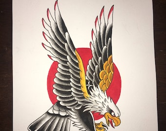 Eagle tattoo flash | Etsy