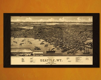 Old Map of Seattle Washington 1924