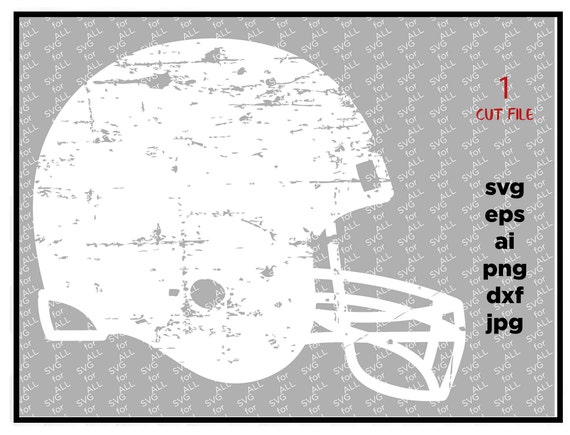 football helmet SVG Cut File distressed football svg DXF cut