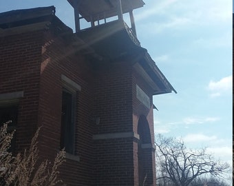 Rustic Old abandoned shack in the woods during the autumn