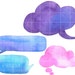 Watercolor Clip Art Speech Bubbles Speak Bubble Speech Clip