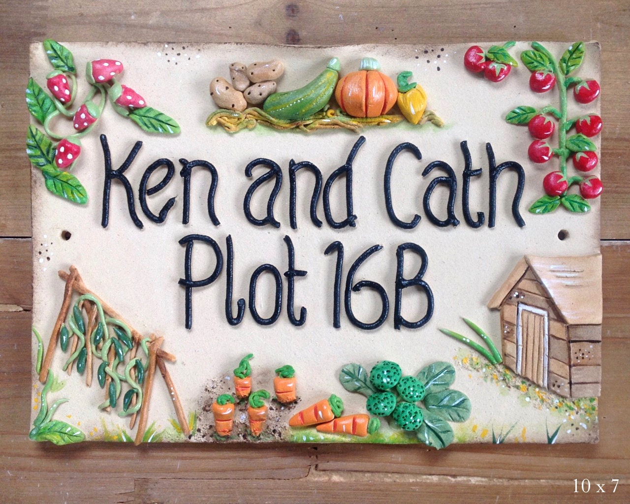Personalised Garden Sign Decorative Ceramic Plaque for an