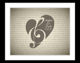 First Dance Song Lyrics Personalized Wedding 1st Anniversary