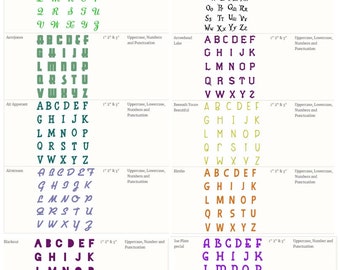 Embroidery fonts | Etsy