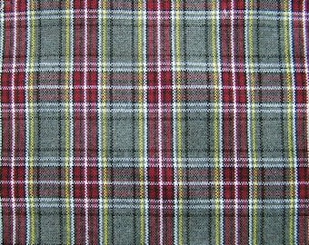 Gray plaid fabric | Etsy
