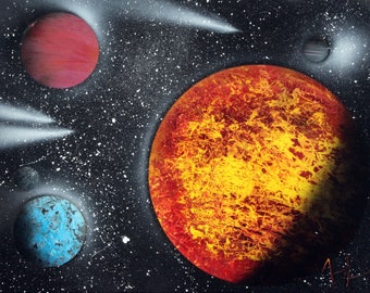 Planets painting | Etsy
