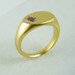 Signet ring Red ruby ring gold emerald ring zirkon ring Gold