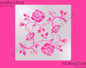 Rose cookie stencil | Etsy