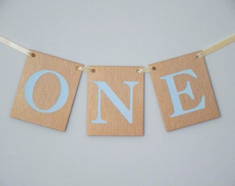 One Banner Girl First Birthday Banner One Highchair Banner One